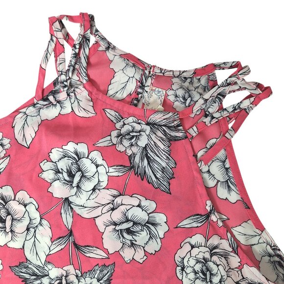 Pink Rose | Tops | Pink Rose Halter Top Blouse Womens Small Floral Pink ...